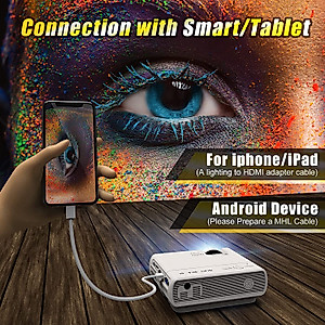 Projector Portable 5G WiFi Video-Projector [2023 Upgraded] Movie Projector Mini projectors 8000:1Contrast 9000Lumen Compatible with Full HD 1080P iPhone,Android,FireStick,AV,VGA,HDMI,USB,TF ‎T5-W800P