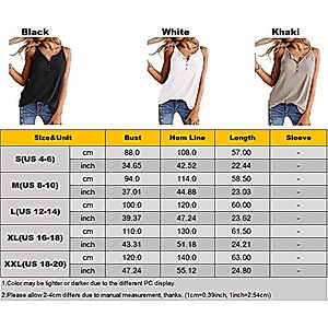 Onedreamer Womens Henley Tank Tops Button Up Shirts Workout Summer Casual Sleeveless Tunics Loose Fit Tees Blouse