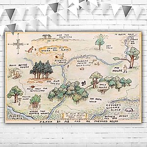 VV Backdrop 100 Acre Woods Bear Backdrop Baby Shower 5x3ft Bear Background Happy Birthday Bear Home Map Backdrops for Kids First Birthday Caketable Decor