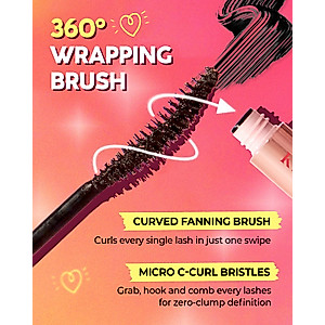 AMTS x Webtoon True Beauty, Natural Lengthening Black Mascara Volume and Length, Tubing Mascara Waterproof, Lash Extension, No Smudge, No Flaking, Korean Makeup Kbeauty Kdrama