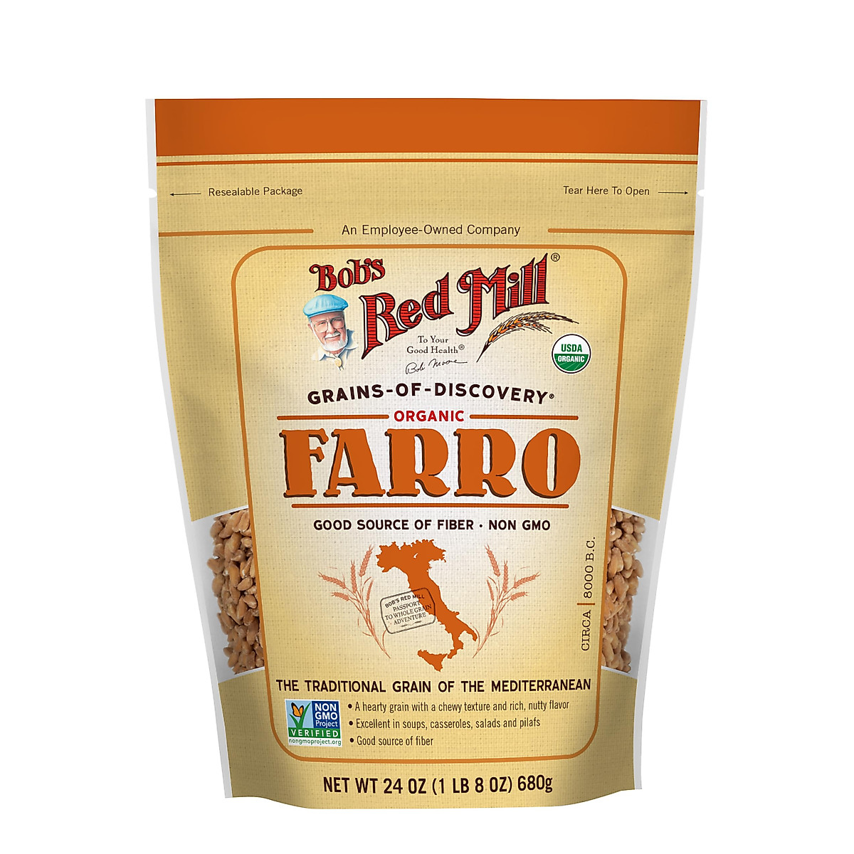 Bob's Red Mill Organic Farro Grain, 24-ounce (Pack of 4)