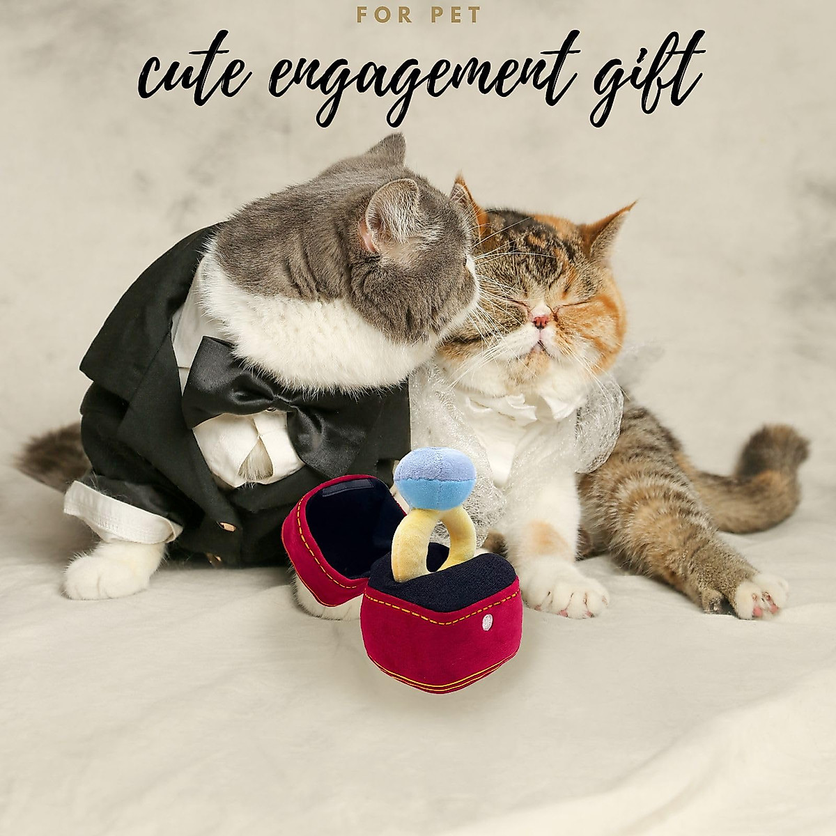 HomeSoGood Squeak Plush Toy, Interested Diamond Ring Case, Stuffed Pet Chew Soft Pet Supplies Dog Toy for Dog Wedding