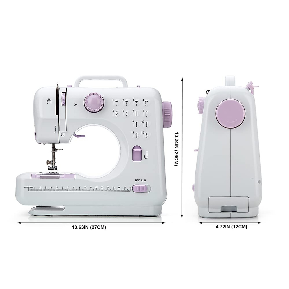 Galadim Mini Sewing Machine (Including Extension Table and Sewing Supplies Set) - Small Electric Overlock Sewing Machines with 2 Speed 12 Built-in Stitch Patterns – GD-015-CF