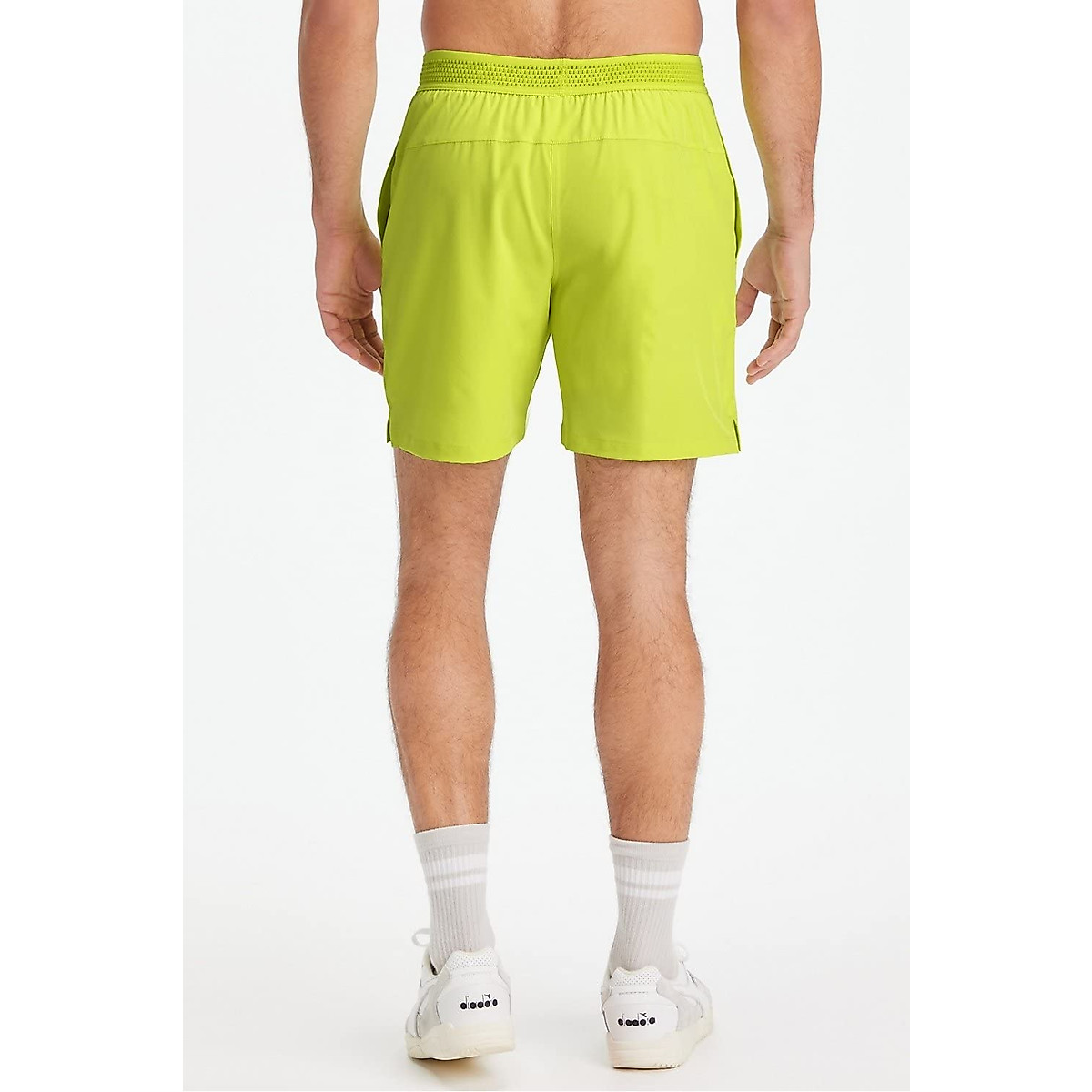 Fabletics Men's The Fundamental Short (Lined), Workout, Running, Training, Gym, Yoga, Ultra Lightweight, Athletic, 7" Inseam, XL, Zest