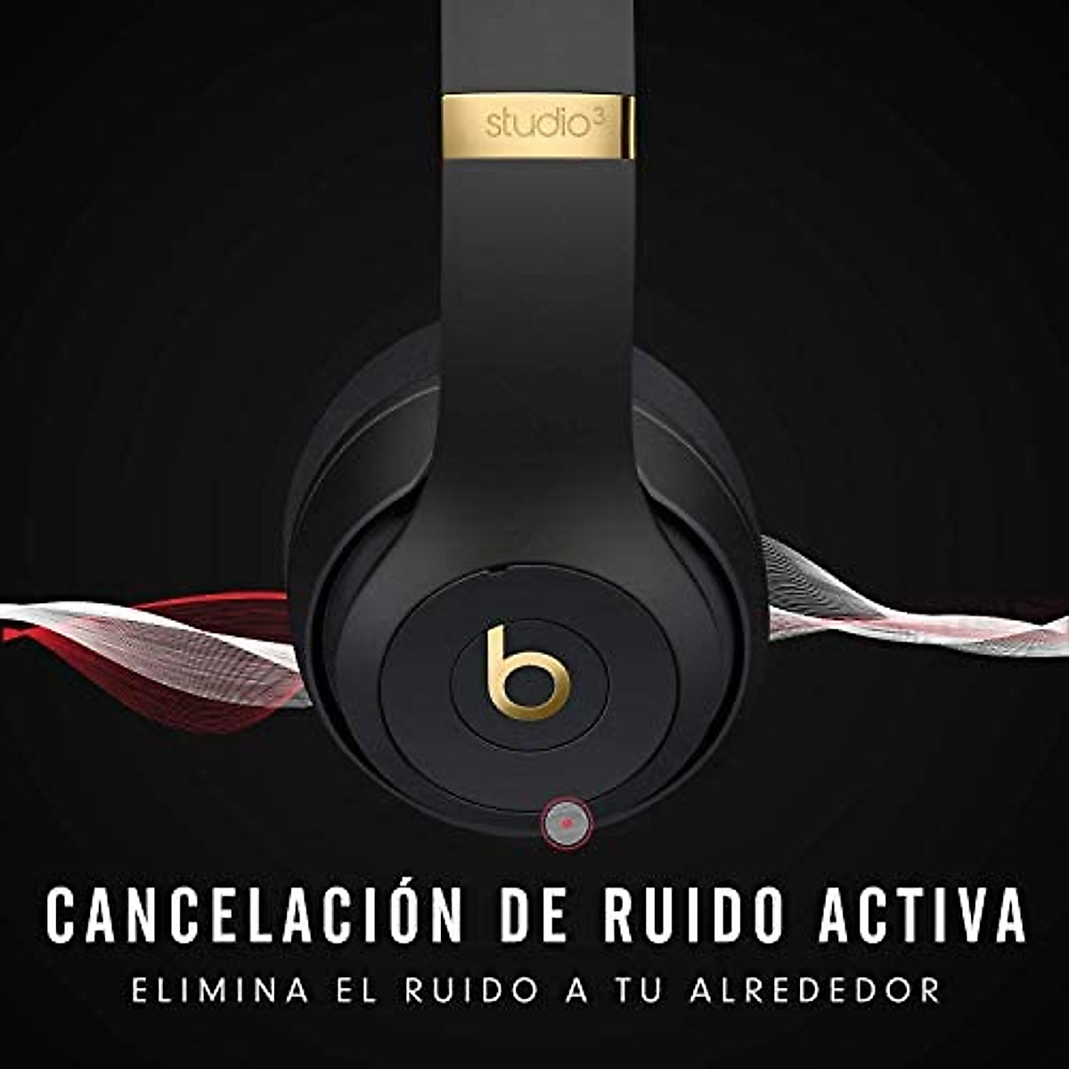 Beats Studio3 Wireless Noise Cancelling Over-Ear Headphones - Apple W1 Headphone Chip, Class 1 Bluetooth, 22 Hours of Listening Time, Built-in Microphone - Midnight Black (Latest Model)