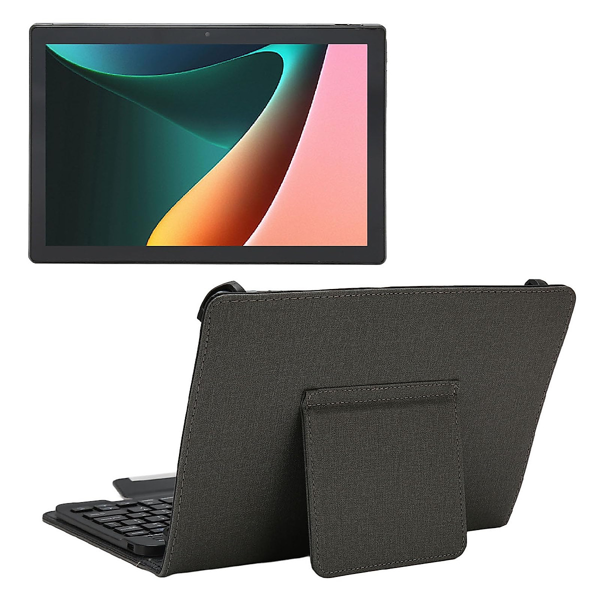 Haofy Tablet for Android 12, Quick Response FHD Screen HD Tablet 100‑240V 6GB RAM 128GB ROM Dual Band with Mouse Keyboard for Video (US Plug)