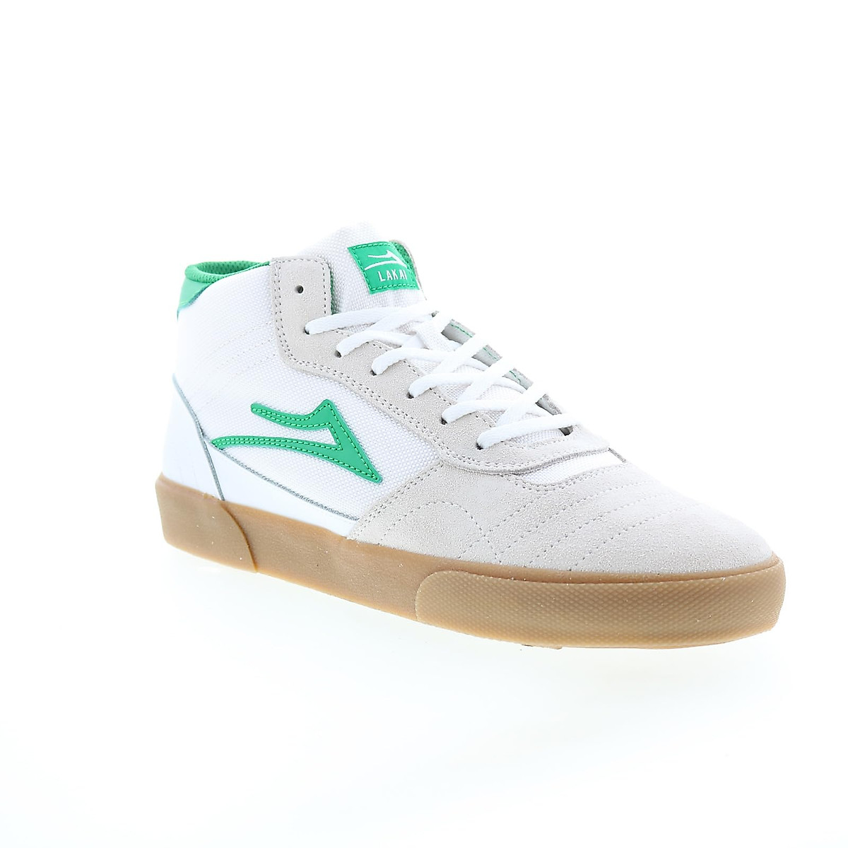 Lakai Cambridge Mid, Skate Shoes, White/Grass Suede, 12