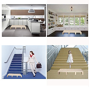 MYOYAY 39 Inch Wooden Platform Step, Hold Up to 400 LBS Solid Wood Step Stool Bedside Foot Stepper Stools Mobility Stepping Stools with Non-Slip Pads Indoor Outdoor Mobility Stepping for Old People