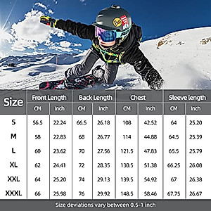 CAMEL CROWN Ski Jackets for Women Winter Snow Coats Warm Mountain Waterproof Female Jacket Hooded Windbreaker Black S