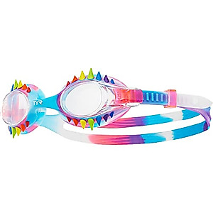TYR Kids Swimple Spikes Swim Goggles, Clear/Orange