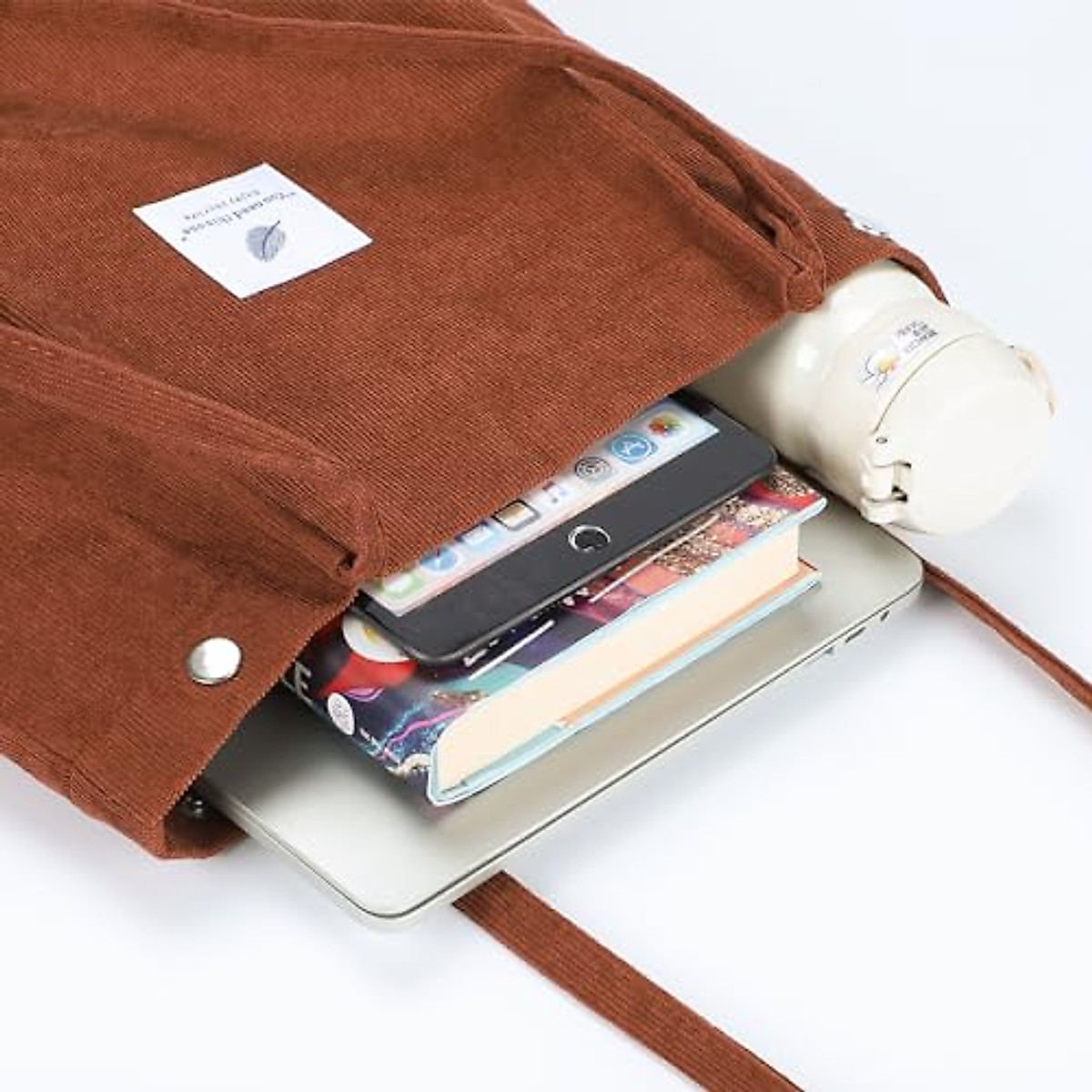 WantGor Large Corduroy Totes Bag Women's Casual Purses Work Handbags Big Capacity Shopping Bag