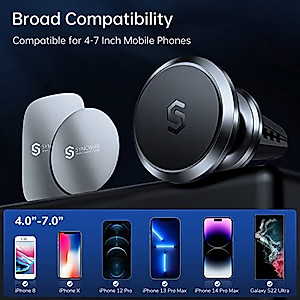Syncwire Magnetic Phone Holder for Car, Super Strong Magnet Car Phone Holder Mount Air Vent 360° Rotatable Cell Phone Holder Mount for Car Compatible iPhone 14 13 12 11, Pro, Pro Max, X XS XR,Android