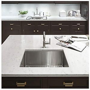 VADANIA 20-inch Kitchen Bar Sink, 20"x18"x10", Single Bowl, Undermount, 18 Gauge T304 Stainless Steel, Satin Finish, with Strainer & Bottom Grid, cUPC listed