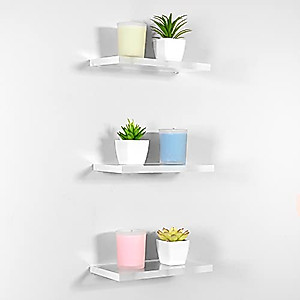 STAUBER Best Floating Shelf (4" x 8", Clear Acrylic, Classic Style, Pack of 3)