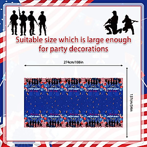 Veterans Day Decorations Tableware 102pcs Patriotic Theme Party Decorations Set Include Thank You Veterans Banner Plates Napkins Cups Forks and Tablecloth for Happy Veterans Day Supplies