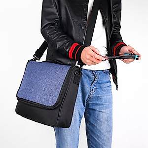 Everywhere Messenger Bag for Nintendo Switch, Libier Portable Storage Case Travel Shoulder Bag for Nintendo Switch, Holds the Switch Console, Pro Controller, Dock and Other Accessories