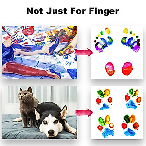 Magicdo 12 PCS Washable Non-Toxic Finger Paint for Kids Toddlers 1-3, Tempera Paint for DIY Crafts Painting, Safe Bath Paint, School Painting (12colors X 1fl oz)