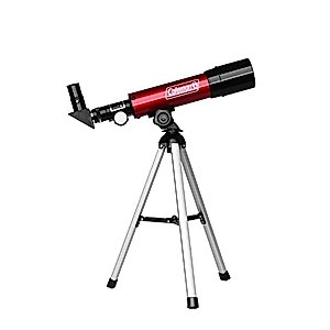 Coleman 360x50 Refractor Telescope Kit with Heavy-Duty Carrying Case, C36050 - Crimson Red