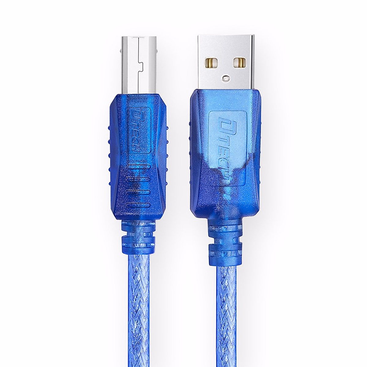 DTech 6ft Shielded USB Printer Cable 2.0 A Male to B Male Port Data Transfer Square End Wire (6 Feet, Dark Blue)
