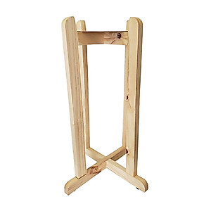 AquaNation Floor Wood Stand Natural Varnish, 27" for Water Crock, Water Bottles, 3 & 5 Gallon Water Jug, and Plants Stylish and Versatile