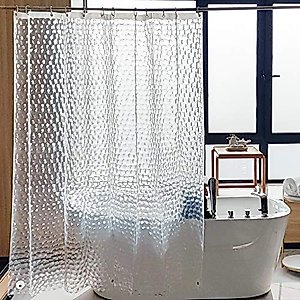 NTBAY EVA Clear Shower Curtain Liner, Water Repellent Shower Curtain for Bathroom Shower Stall, Water Cube, 72x72 Inches