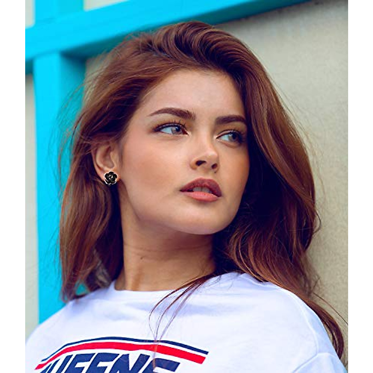 Wremily 8 Pairs Clip Earrings Set for Women Rose Flower CZ Simulated Pearl Gold Knot Clip Earrings with Rubber Pads Non Pierced Hypoallergenic Clip on Earrings Jewelry