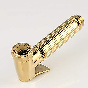 ZLOCYIVHE Bidet Sprayer Faucet Set with Cold Water Brass Handheld Toilet Bidet Attachment Pressure Sprayer Wall Mount Single Handle Bidet Spray Set for Personal Hygiene,Antique(Gold)