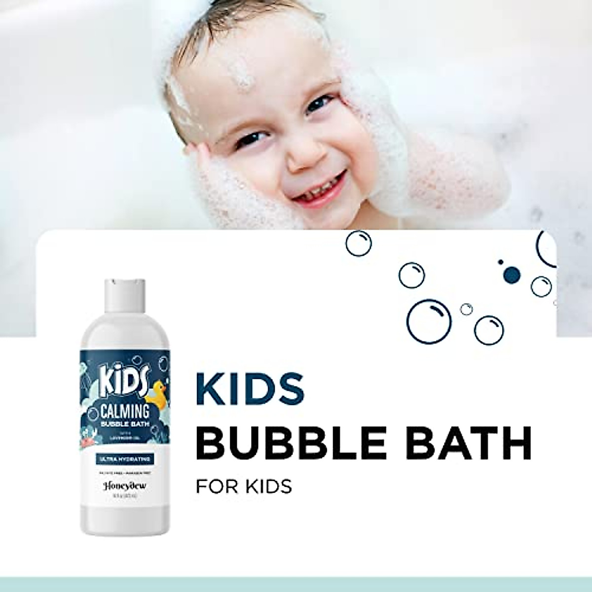 Lavender Bubble Bath for Kids with Aloe - Sudsy Bubble Bath with Aromatherapy Essential Oils for Relaxing and Lavender Oil Baby Bath Wash - Kids Bath Enriched with Nourishing Aloe Vera and Vitamin E