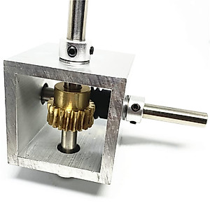 PGFUN 20:1 Right Angle Worm Gearbox 90° Angle Drive Steering Gear Reducer 20T Reduction Gearbox Simple Mechanical DIY Module with 6/8mm Shaft (6mm)