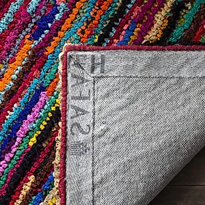 SAFAVIEH Nantucket Collection Runner Rug - 2'3" x 12', Multi, Handmade Boho Abstract Cotton, Ideal for High Traffic Areas in Living Room, Bedroom (NAN513A)