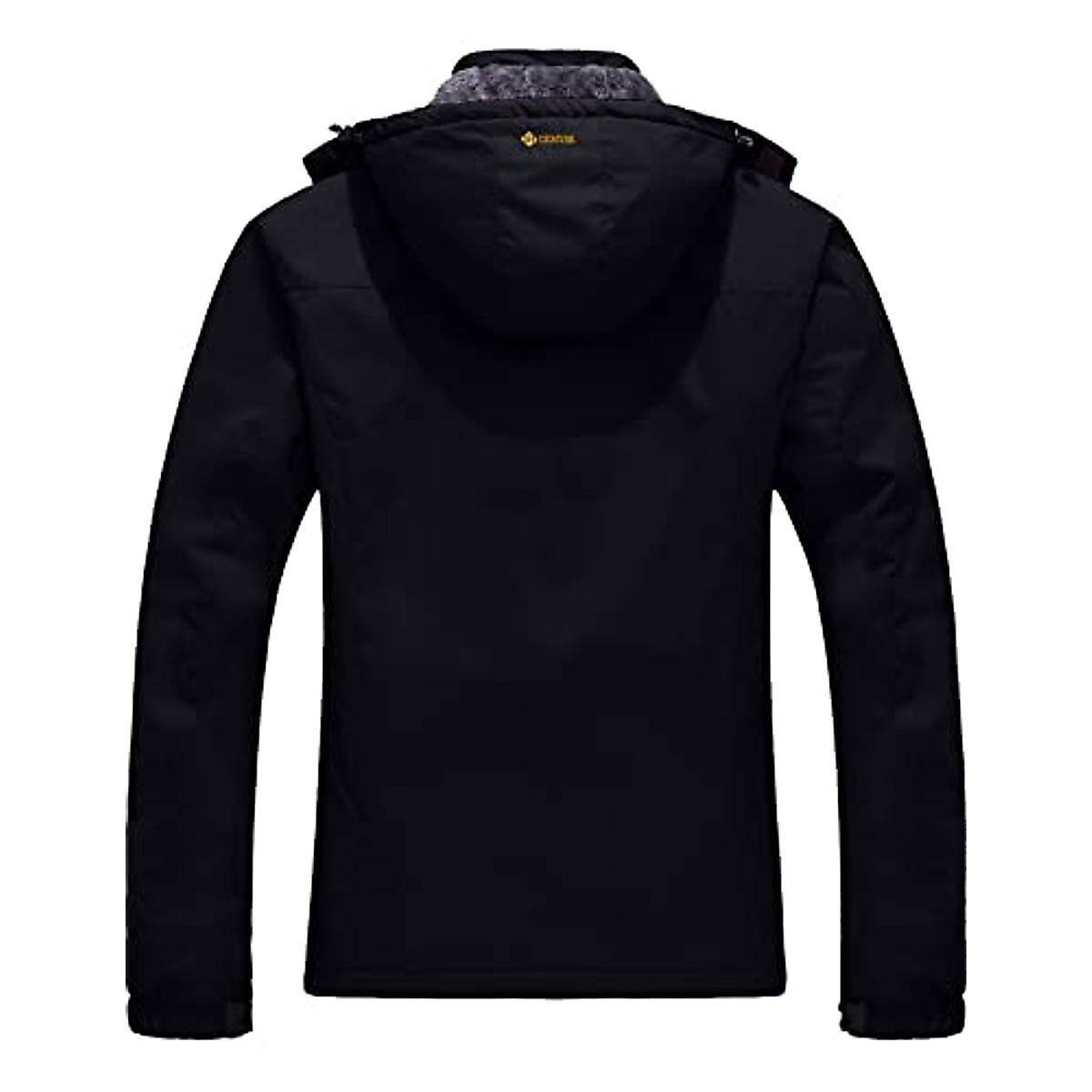 GEMYSE Men's Waterproof Ski Snow Jacket Insulated Winter Windproof Fleece Jacket with Hood (Black,Medium)