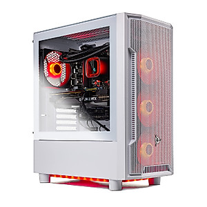 Skytech Archangel Gaming PC Desktop – Intel Core i7 12700F 2.1 GHz, NVIDIA RTX 4060, 1TB NVME SSD, 16GB DDR4 RAM 3200, 600W Gold PSU, 240mm AIO, 11AC Wi-Fi, Windows 11 Home 64-bi,White