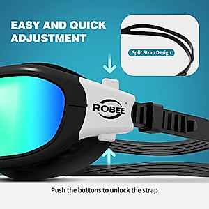 Robee Swimming Goggles, Adult Polarized Swim Goggles for Men Women Youth, Water Pool Glasses