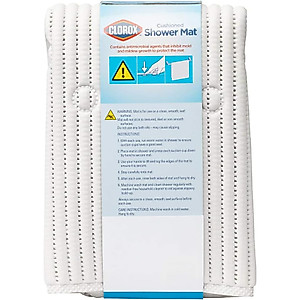 Clorox Cushioned Shower Mat, Non-Slip With Suction Cups, 21 x 21 Inches, White, 285343