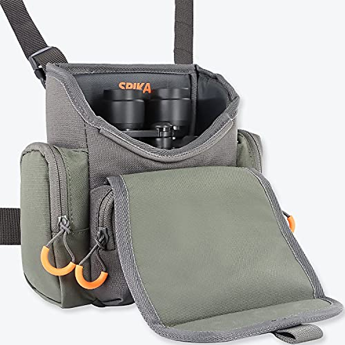 SPIKA Binocular Harness Chest Pack,Bino Harness with Waterproof Rangefinder Case,Bino Chest Case for Hunting