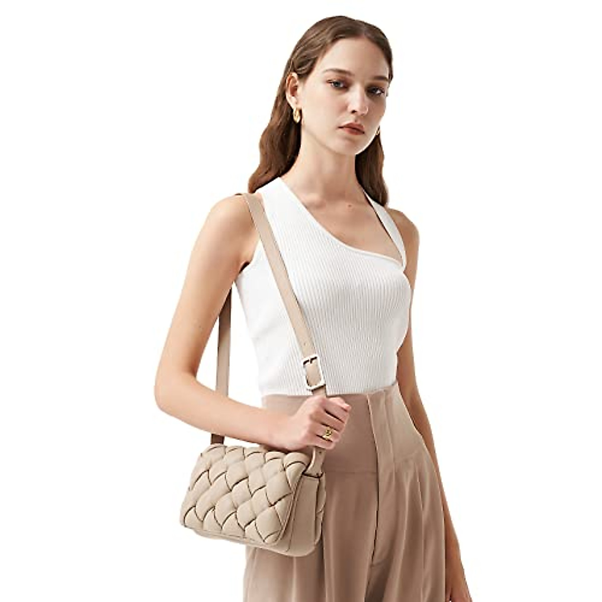 JW PEI Maze Bags Women Crossbody (Almond)