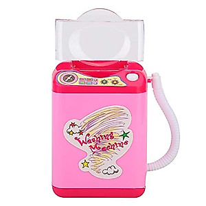 MIni Electric Washing Machine,ANGGREK Mini Simulation Washing Machine Electric Makeup Brush Washing Machine(pink)