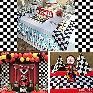 Table Runner Black and White Checkerboard Racing Theme for Anniversary Runner Dinner Parties Supplies Birthday Party Wedding Winter New Year Decorations 12 x 72 Inches