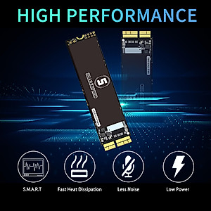 S SHARKSPEED SSD 256GB NVMe Replacement for MacBook Air A1465 A1466(2013-2015,2017), MacBook Pro A1502 A1398(Retina 2013-2015), iMac A1418 A1419(2013-2017), M.2 PCIe Gen3.0x4