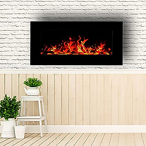 Jarka&Co 34 Inch Wall Mounted Electric Fireplace, Freestanding or Hanging Portable Room Heater with Remote