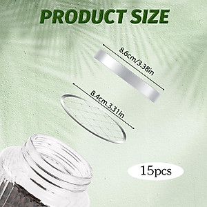 Mason Jar Lids, 15Pcs Metal Wide Mouth Mason Jar Lid Organizer Universal Mason Jar Covers Flower Organizer Lid Insert with Square Grids Mesh Cover Flower Grid for Vase for Home Office Flower Arranging