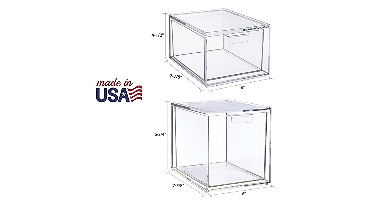 STORi Clear Plastic Stackable Organizer Bins for Cosmetics