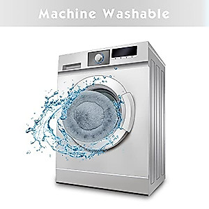 Raimaiso Anti Anxiety Round Fluffy Plush Faux Fur Warm Washable Dog Bed & Cat Bed, Original Bed for Small Medium Large Pets,Used to Relieve Joints and Improve Sleep（20"/24"/27''） (24", Light Grey)