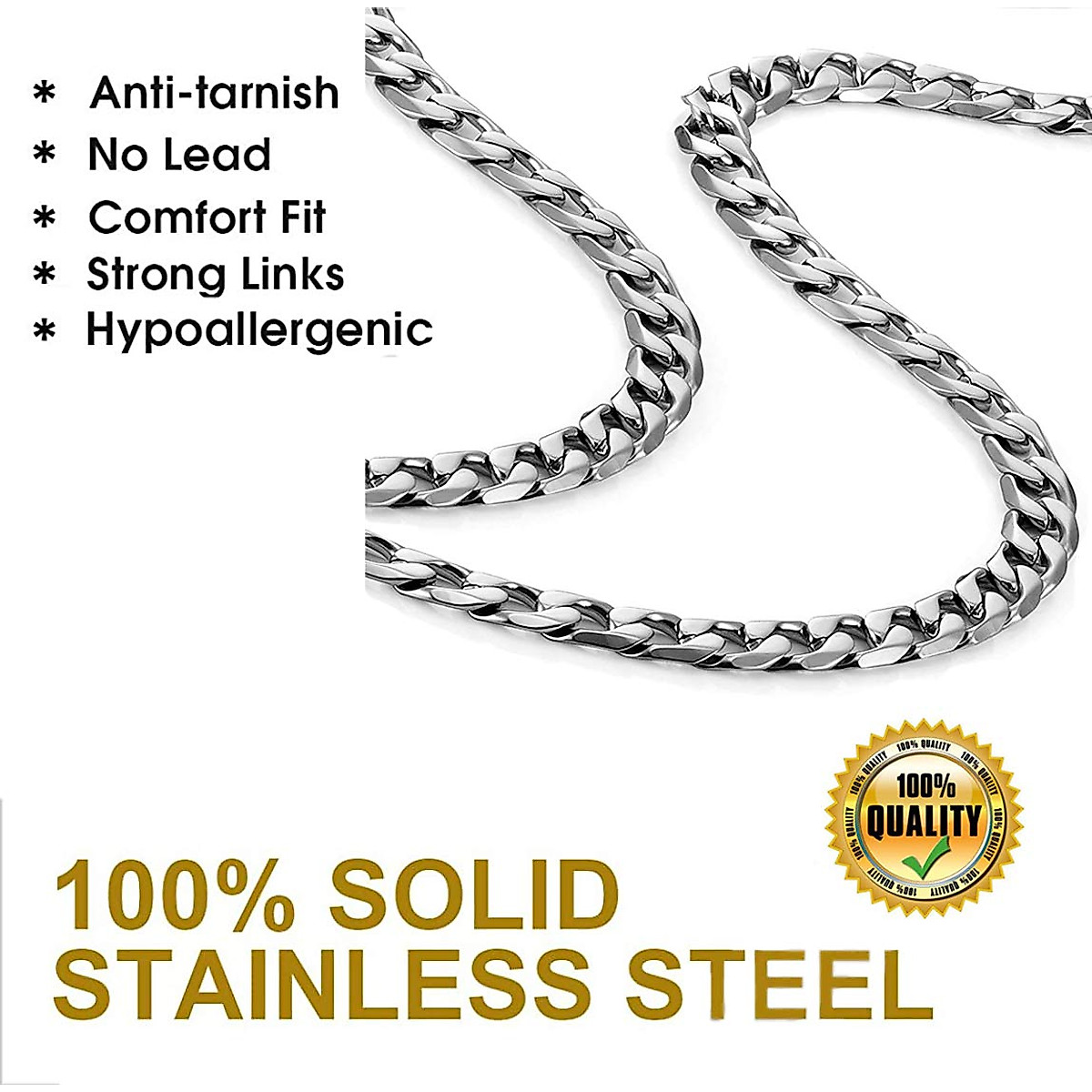 LEWECEEO Padlock Necklace Stainless Steel Lover Heart Lock Collar Choker for Men Women Silver 16-20 inch