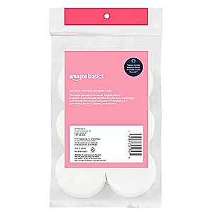 Amazon Basics Cosmetic Foam Rounds 12ct, Pack of 6 (Previously Solimo)
