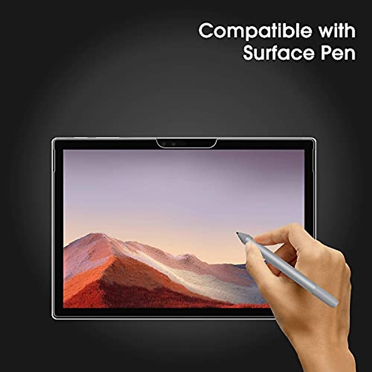 ZenRich (2 Pack) Tempered Glass Screen Protector for Surface Pro 7 Plus/Surface Pro 7/Surface Pro 6/ Surface Pro 5/Surface Pro 4, Glass Screen Film with 9H Hardness/Case Friendly/for S Pen