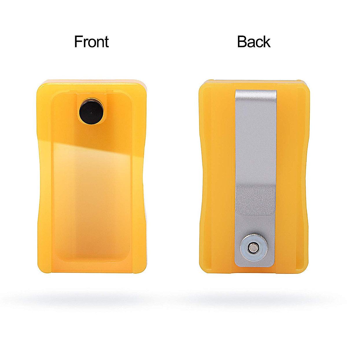 NEWISHTOOL Snap Off Blade Disposal Container Can to Break Utility Knife Blade, Trash Knife Blades Gather by Magnet Safe Storage Bank, Blade Dispenser Yellow Plastic Case with Hanging Clip