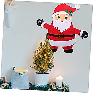 BESPORTBLE 1 Set DIY Christmas Decoration Statue Decor Christmas Christmas Ornaments Felt DIY Felt Christmas Santa Claus Detachable Ornaments Felt Craft Adornment Hanging Ornaments Red