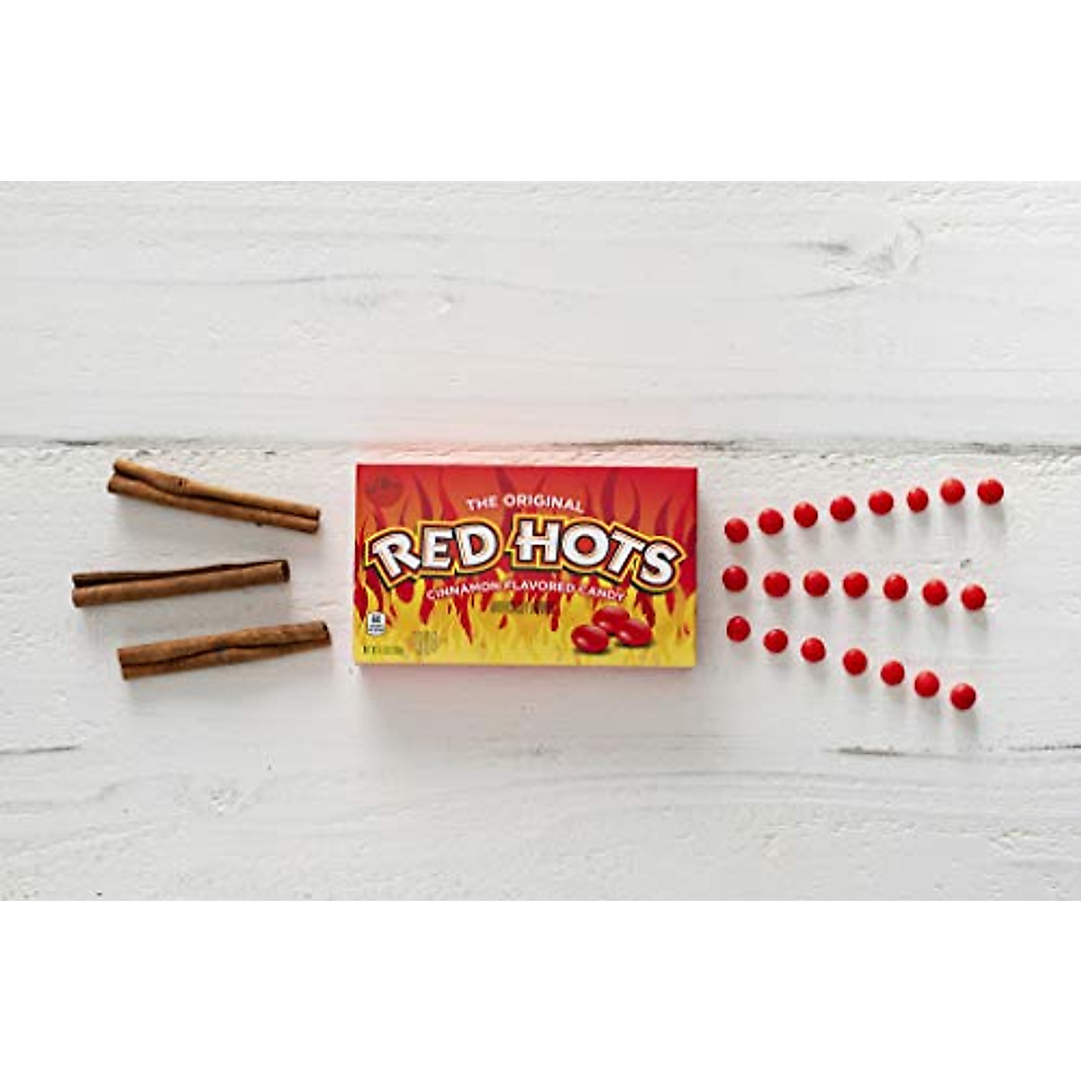 Red Hots Cinnamon Flavored Candy, Back to School Candy, 5.5 Ounce Movie Theater Candy Box (Pack of 12)