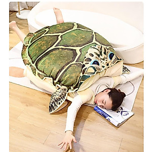 Gujuja Wearable Turtle Shell Party Cosplay Tortoise Plush Toys Doll Soft and Fluffy Stuffed Turtle Pillow (Medium)